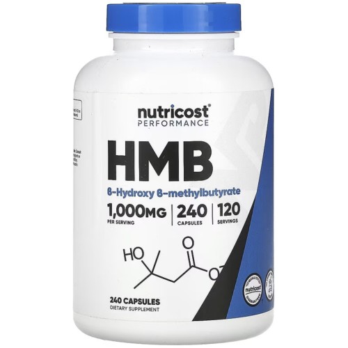 Nutricost, HMB, бета-гидрокси-бета-метилбутират, 1000 мг, 240 капсул ...